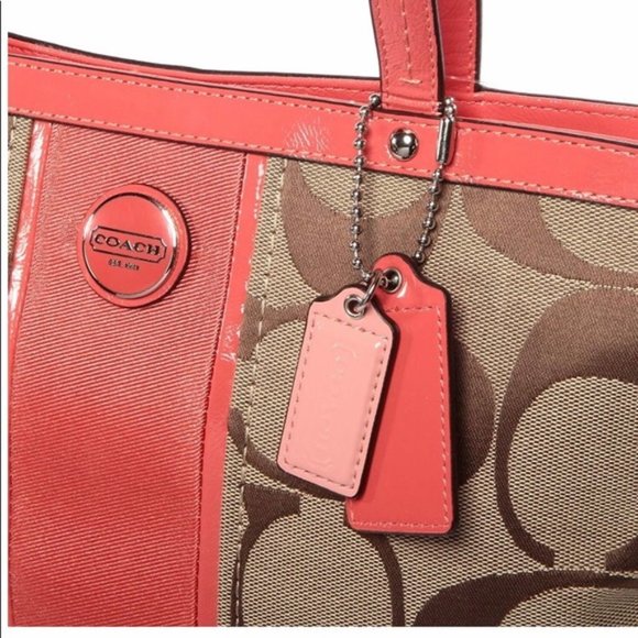 Coach | Bags | Coach Signature Stripe Tote Bag Shouder Bag F295 | Poshmark